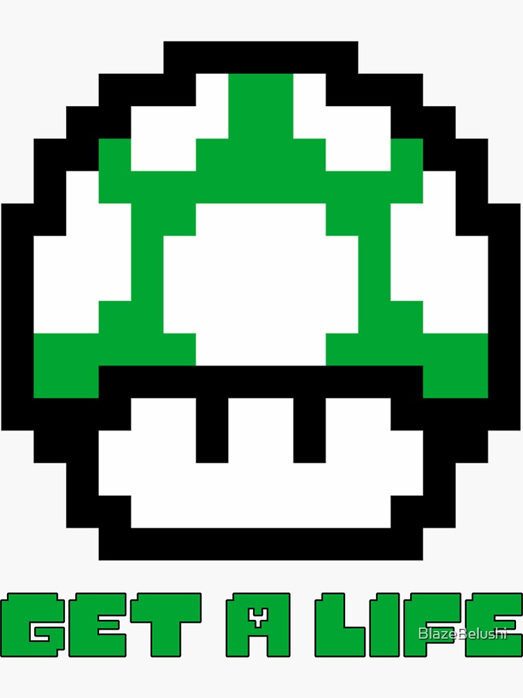 "Get A Life 1up retro gaming" Sticker for Sale by BlazeBelushi | Redbubble