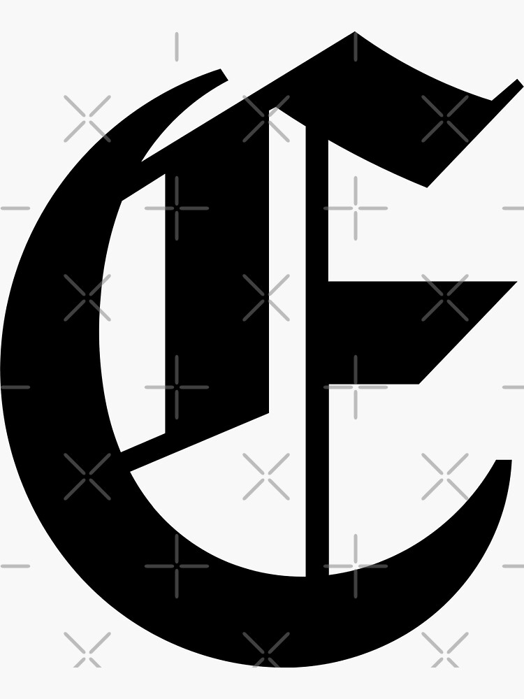 "Old English Letter E, Initial E" Sticker for Sale by Fashionxj | Redbubble