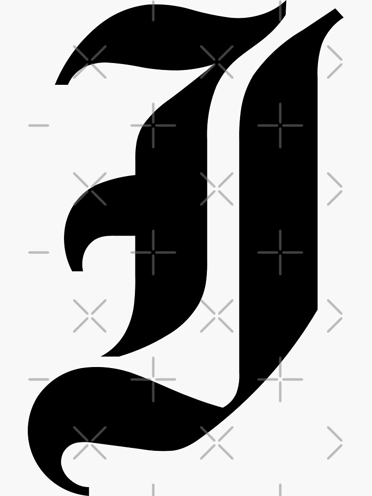 "Old English Letter I, Initial I" Sticker by Fashionxj | Redbubble