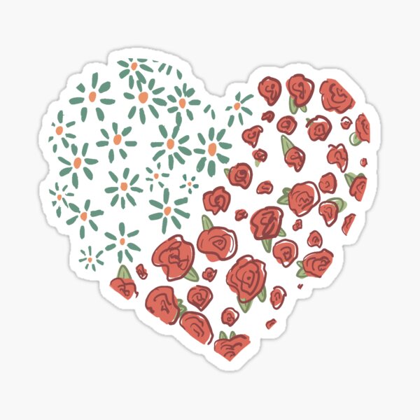 "Flower Heart" Sticker for Sale by ameliaart- | Redbubble