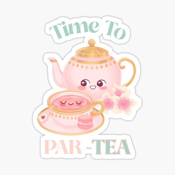 "Time to Par-Tea" Sticker by Poetree-Corner | Redbubble