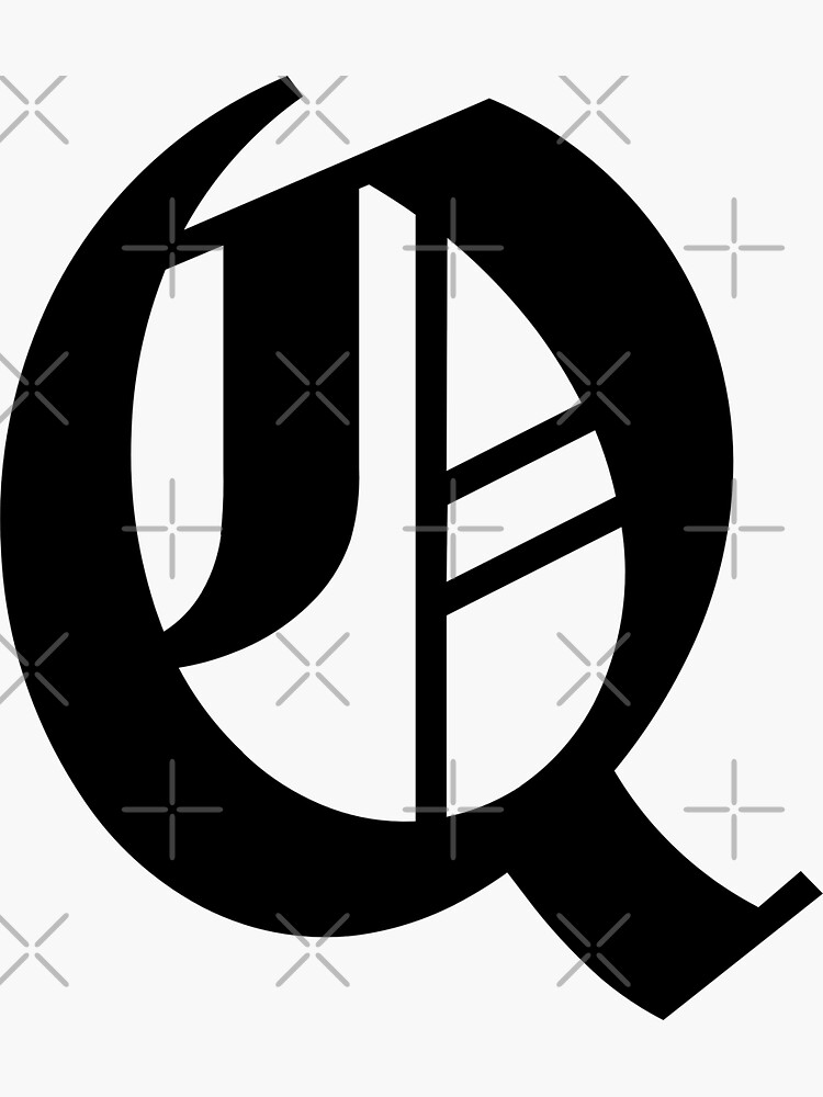 "Old English Letter Q, Initial Q" Sticker by Fashionxj | Redbubble