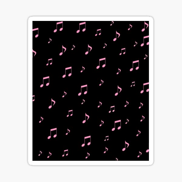 "Pink and Black Music Notes Pattern " Sticker for Sale by ...