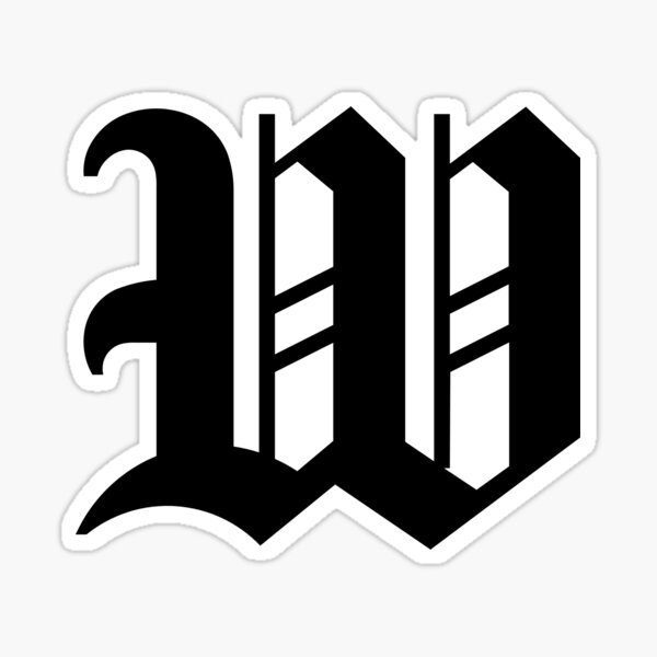 "Old English Letter W, Initial W" Sticker by Fashionxj | Redbubble