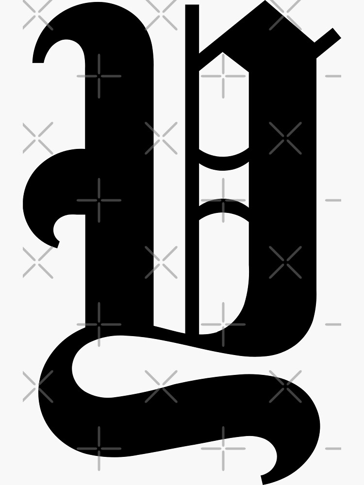 "Old English Letter Y, Initial Y" Sticker for Sale by Fashionxj | Redbubble