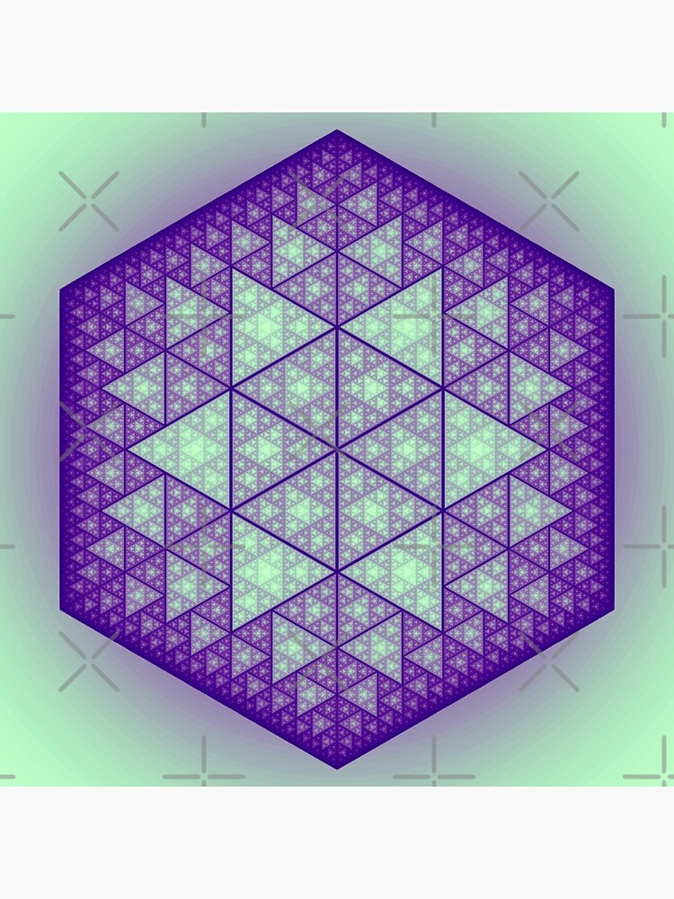 " Sierpinski triangle hexagram star violet turquoise" Poster for Sale ...