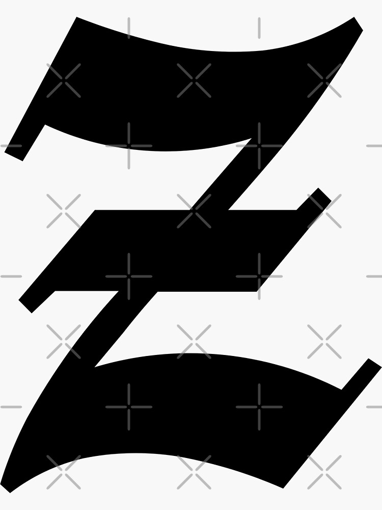 "Old English Letter Z, Initial Z" Sticker for Sale by Fashionxj | Redbubble