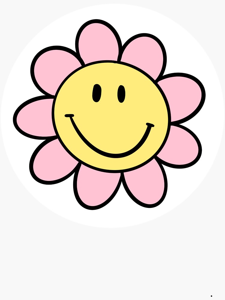 "Smiley Face Flower" Sticker for Sale by sabrinasticker | Redbubble
