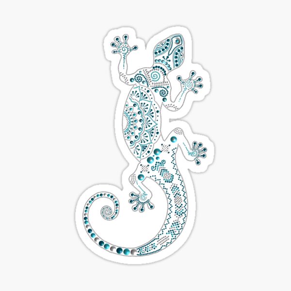 "Gecko Mandala - Graphic Dot Art" Sticker for Sale by createdbycathy ...
