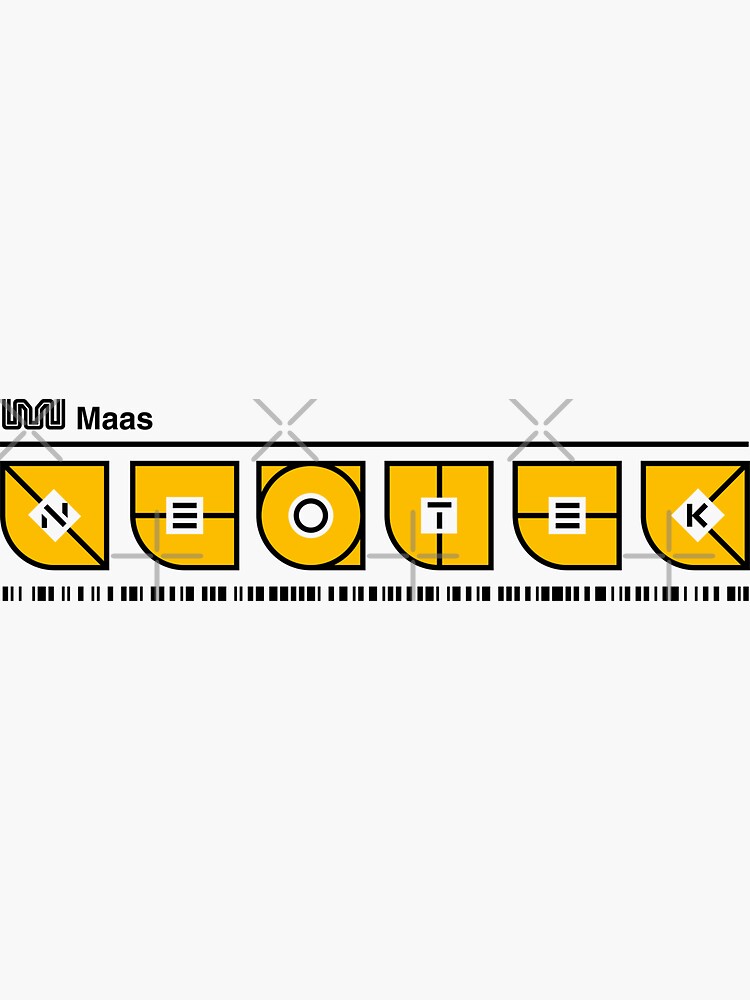 "Maas Neotek (Horizontal Outline Dark-on-Light Version)" Sticker for ...