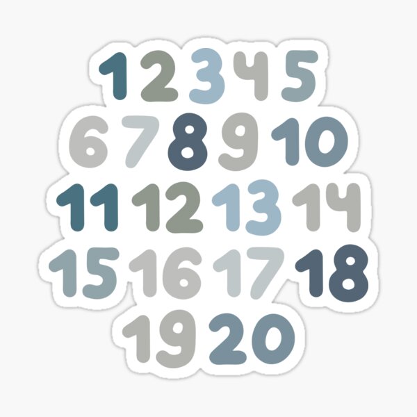 "Chunky 123 | Ocean Blue | Modern Minimalist Counting Numbers" Sticker ...