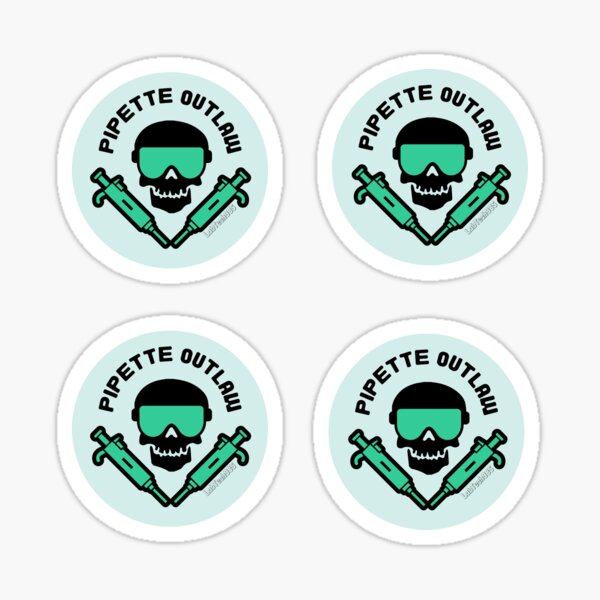 "Pipette outlaw green sticker set" Sticker for Sale by LabTech985 ...