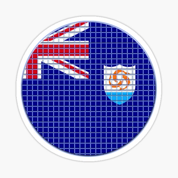 "Anguilla Flag Rounded - Squares Pixel " Sticker for Sale by MoonElite ...