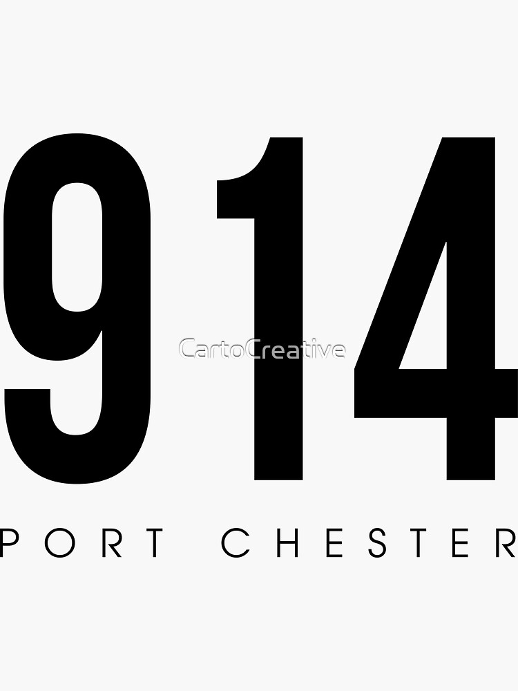 "Port Chester, NY - 914 Area Code" Sticker by CartoCreative | Redbubble