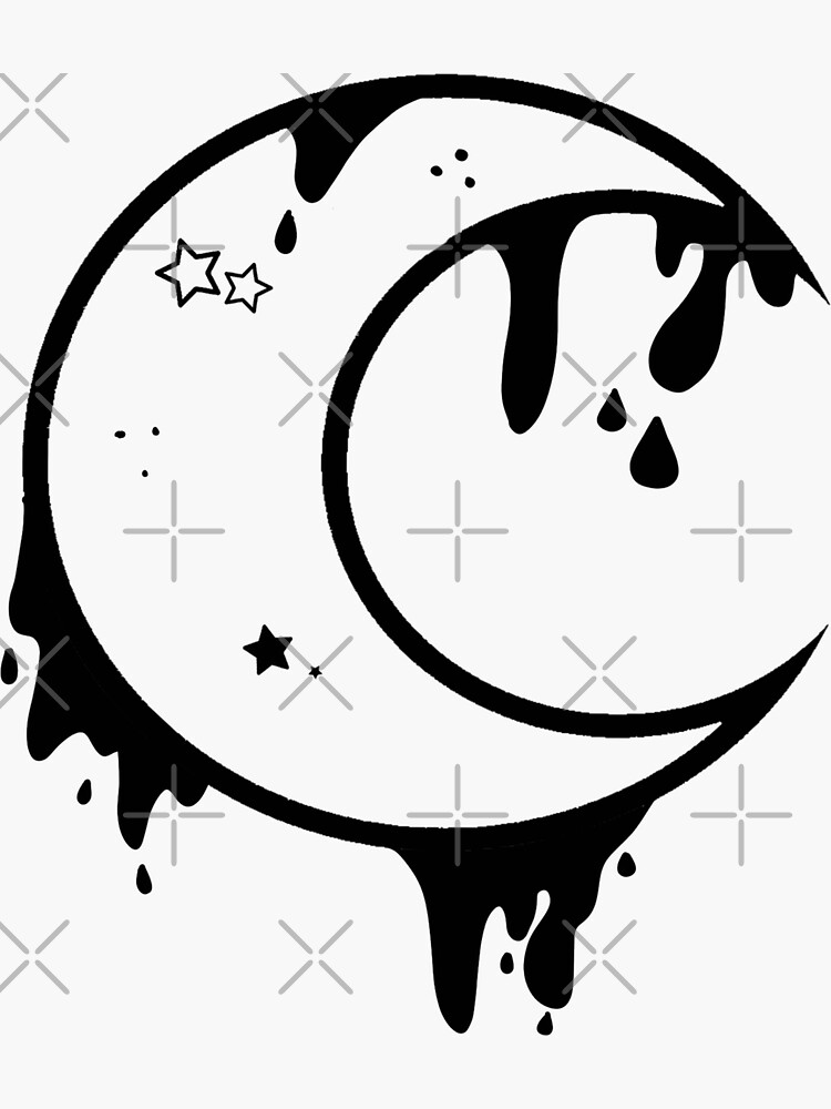 "Melting Moon and Stars" Sticker for Sale by EmeraldxDesigns | Redbubble