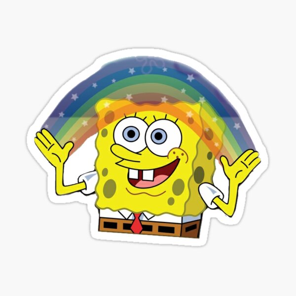 "spongebob rainbow" Sticker for Sale by mostlybubble | Redbubble