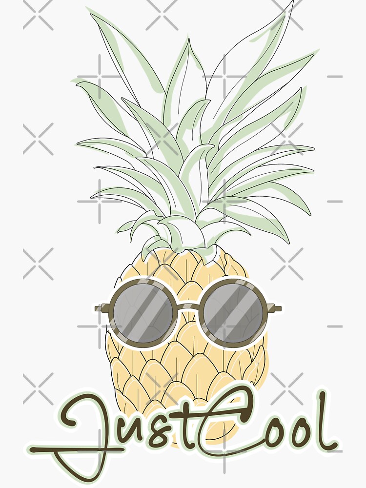 "Cool Pineapple" Sticker for Sale by ElezPrintables | Redbubble