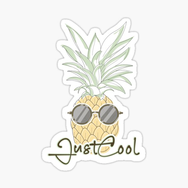 "Cool Pineapple" Sticker for Sale by ElezPrintables | Redbubble
