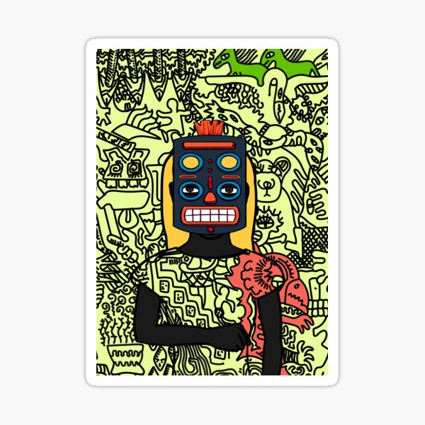 "Female african mask" Sticker for Sale by DSMM | Redbubble