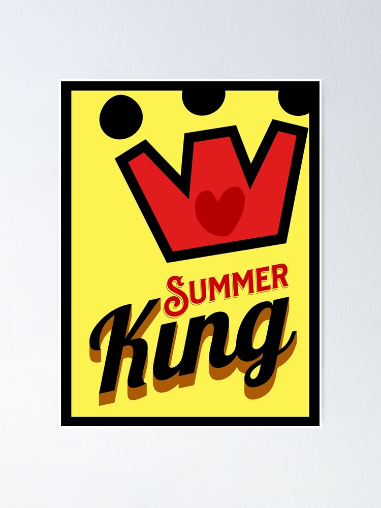 "Retro style "Summer king" with funky crown" Poster for Sale by ...