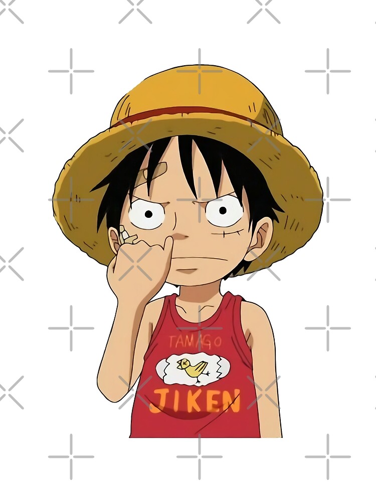 "One Piece Luffy Picking Nose Sticker" Metal Print for Sale by Pretty ...