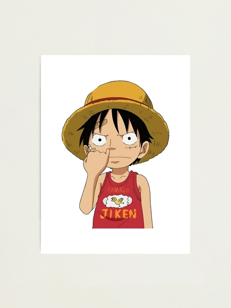 "One Piece Luffy Picking Nose Sticker" Photographic Print for Sale by ...