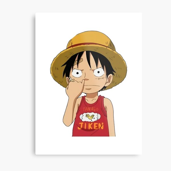 "One Piece Luffy Picking Nose Sticker" Metal Print for Sale by Pretty ...