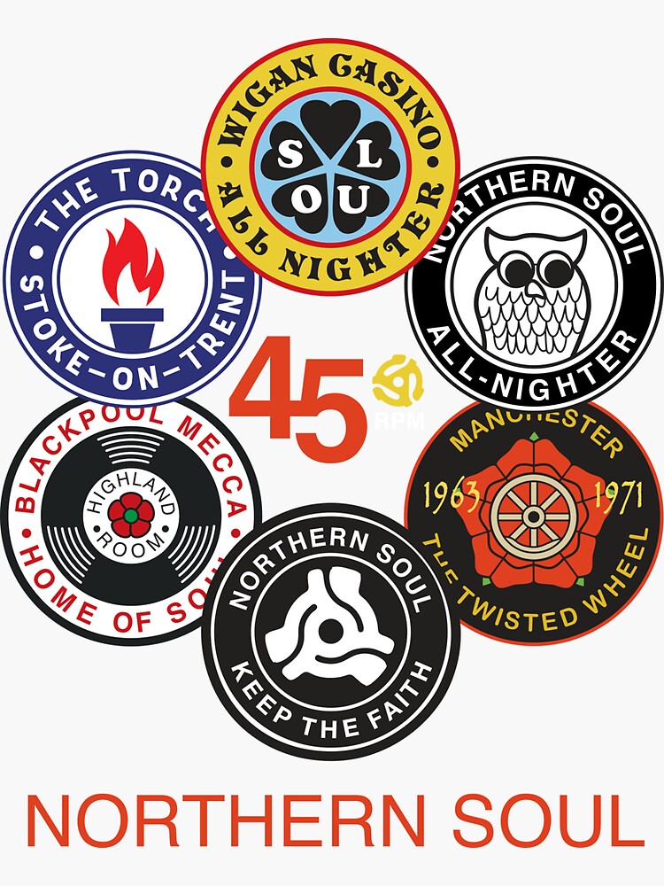 "Northern Soul Nightclub badges" Sticker for Sale by russelltate ...