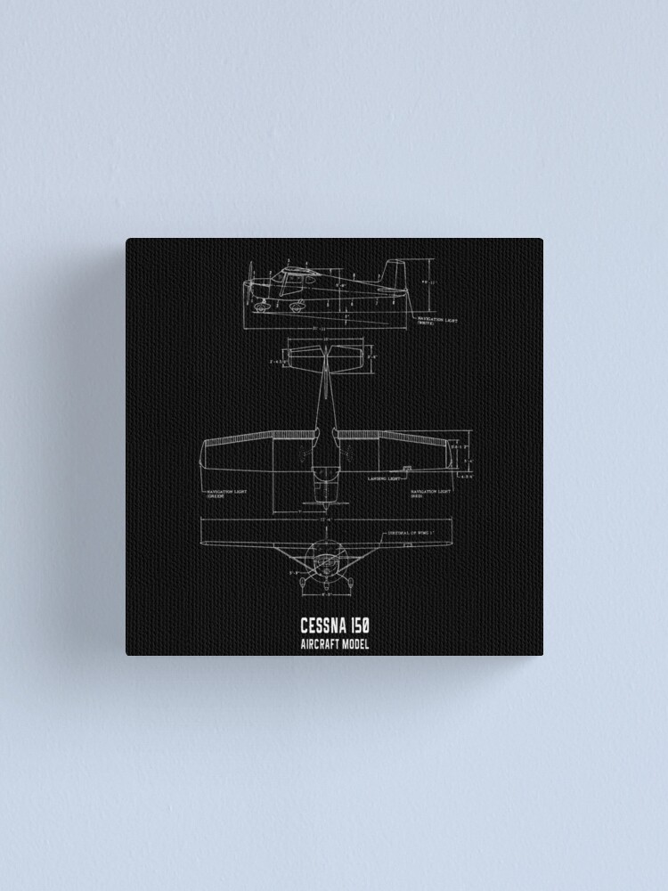 "Cessna 150 Aircraft Model Blueprint" Canvas Print for Sale by ...