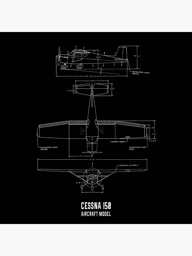 "Cessna 150 Aircraft Model Blueprint" Canvas Print for Sale by ...