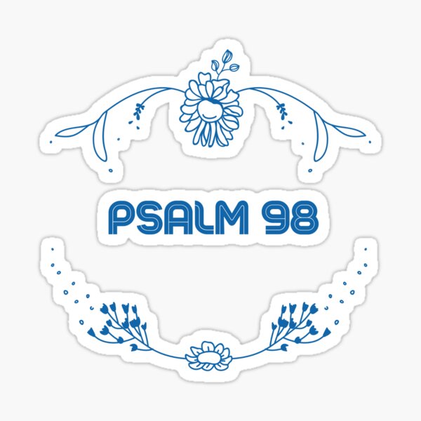 "PSALM 98 OVAL FLORAL FRAME IN BLUE." Sticker by unitedweare | Redbubble