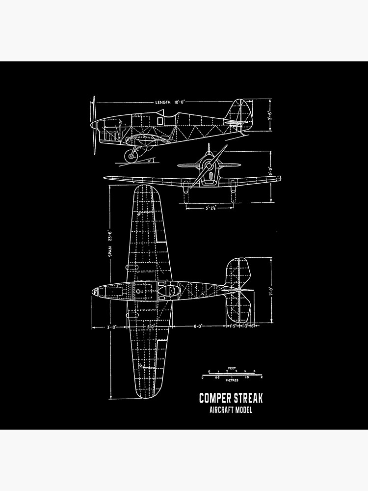 "Comper Streak Aircraft Model Blueprint" Poster for Sale by PodiShawna ...