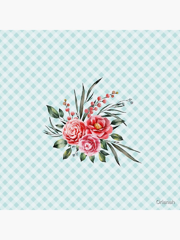 "Pretty vintage rose bouquet and gingham, cottagecore aesthetic ...