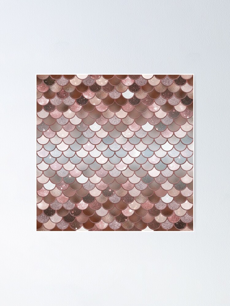 "Rose Gold Glitter Mermaid Scale Pattern Gradient 2" Poster for Sale by ...