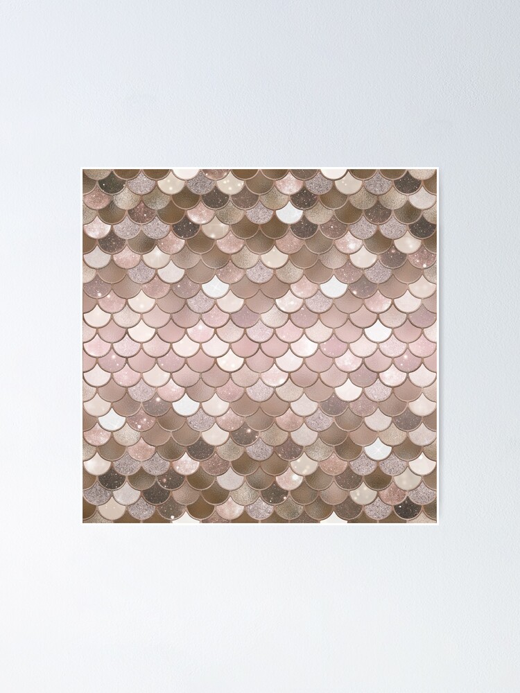 "Rose Gold Glitter Mermaid Scale Pattern Gradient 5" Poster for Sale by ...