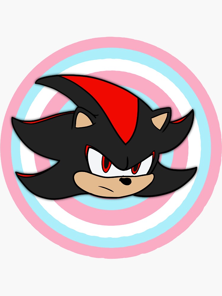 "Shadow w/ trans flag inspired background" Sticker for Sale by ...