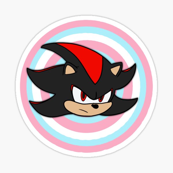 "Shadow w/ trans flag inspired background" Sticker for Sale by ...