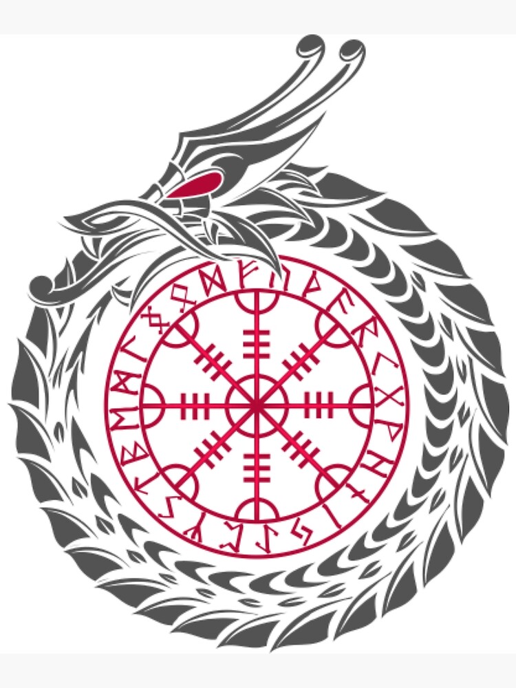 Póster «Viking Mitología Vikinga Jormungandr Símbolo - Yelmo De Asombro ...