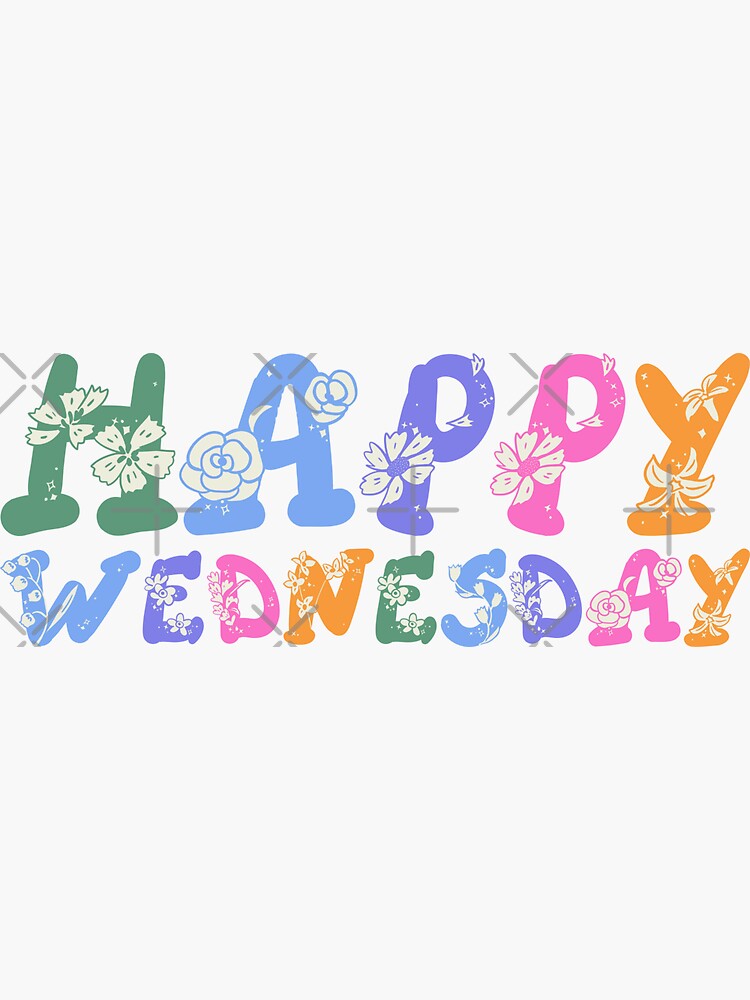 "Happy Wednesday" Sticker for Sale by BethelindaShop | Redbubble