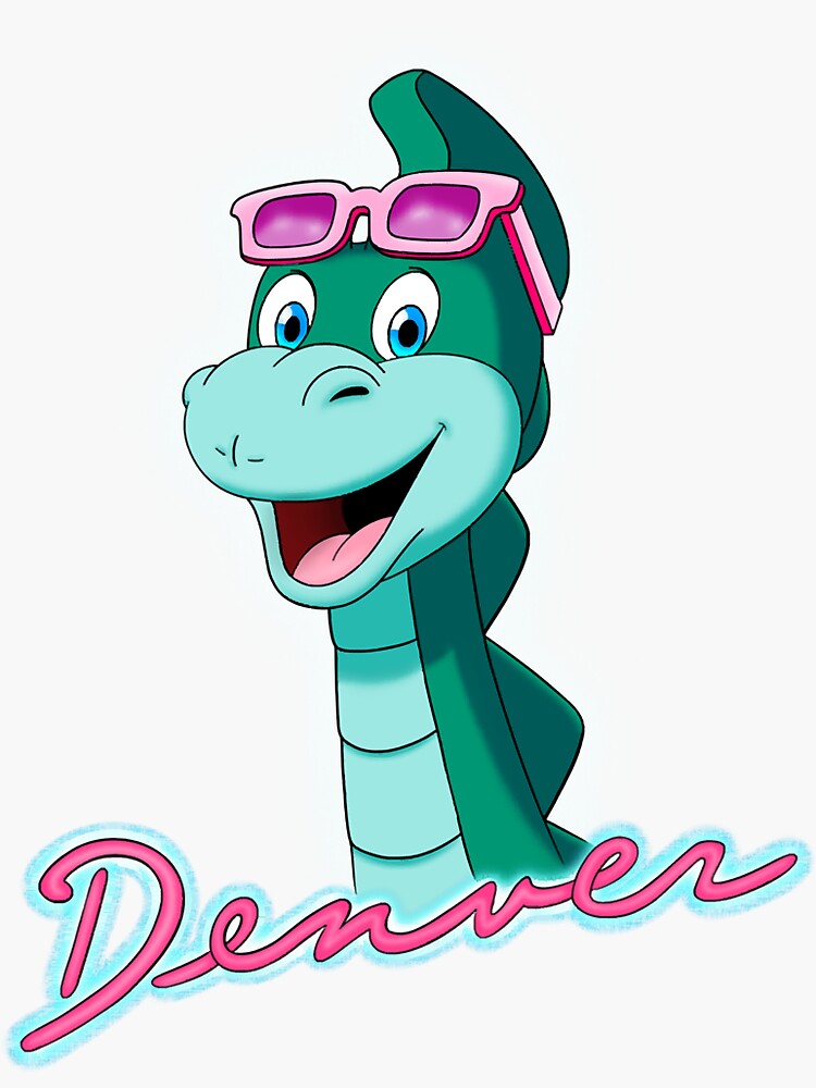 "DENVER THE LAST DINOSAUR TI VOGLIO BENE DENVER" Sticker by JohnHolden8 ...