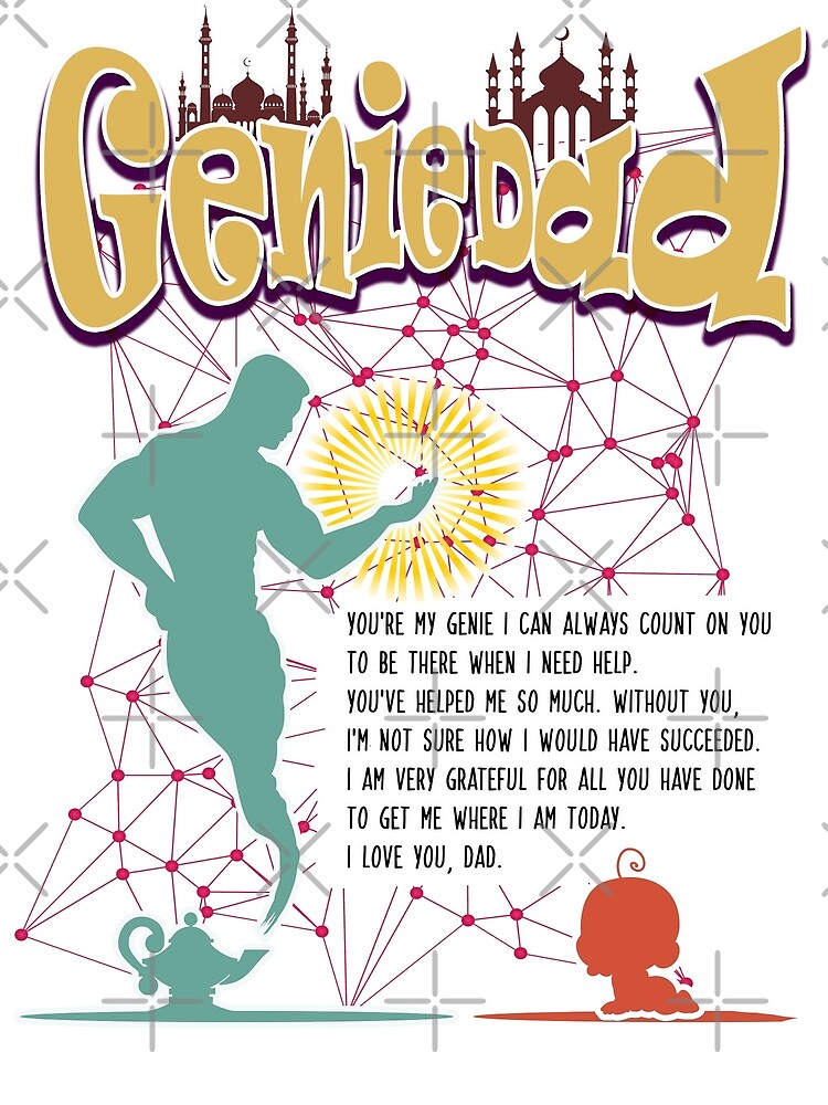 Póster «Genie Dad (W-Rectro),Eres mi genio. Siempre puedo contar ...
