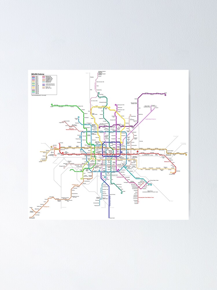 "Beijing China Subway Metro Train Map" Poster for Sale by Linkbekka ...