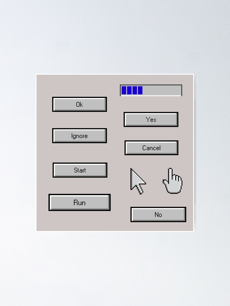 "Cute pixels, nostalgic computer windows, sticker pack" Poster for Sale ...