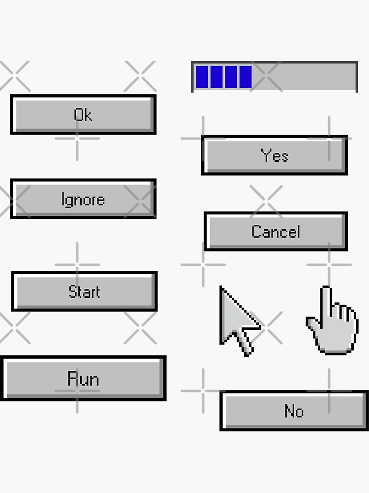 "Cute pixels, nostalgic computer windows, sticker pack" Sticker for ...