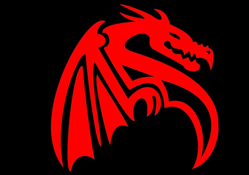 "Abstract Red Winged Dragon Design" by LuckDragonGifts | Redbubble