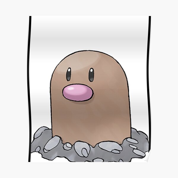 "Diglett Extra Large HiRes Design Graphic " Poster for Sale by ...