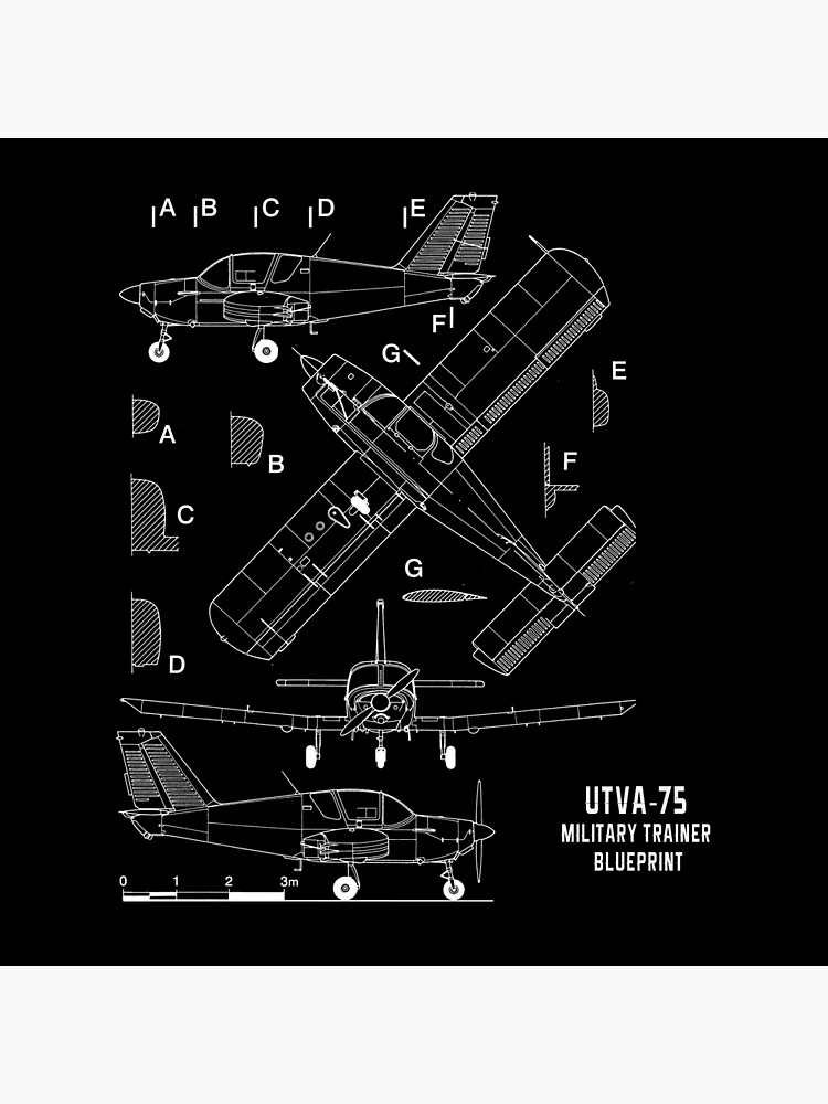"UTVA 75 Military Trainer Aircraft Blueprint" Poster for Sale by ...