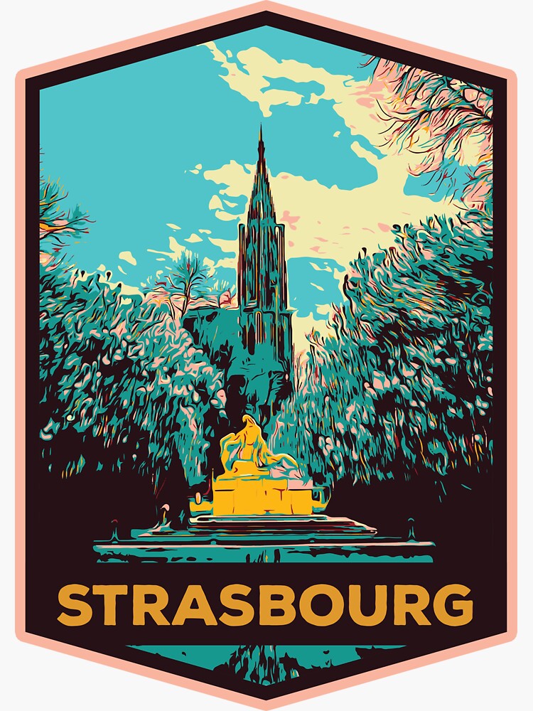 "Strasbourg city France vintage travel decal " Sticker for Sale by Lemomo-Geo | Redbubble