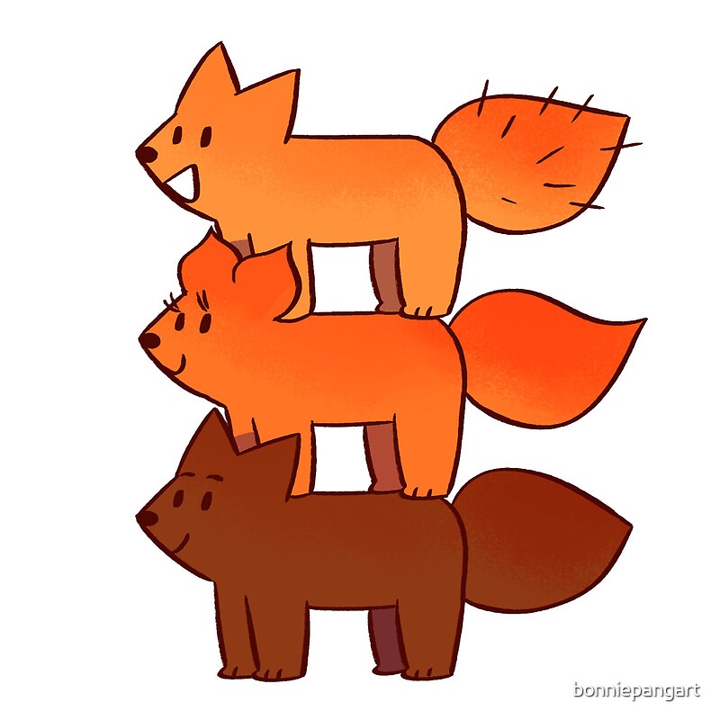 "Fox Stack" by bonniepangart | Redbubble