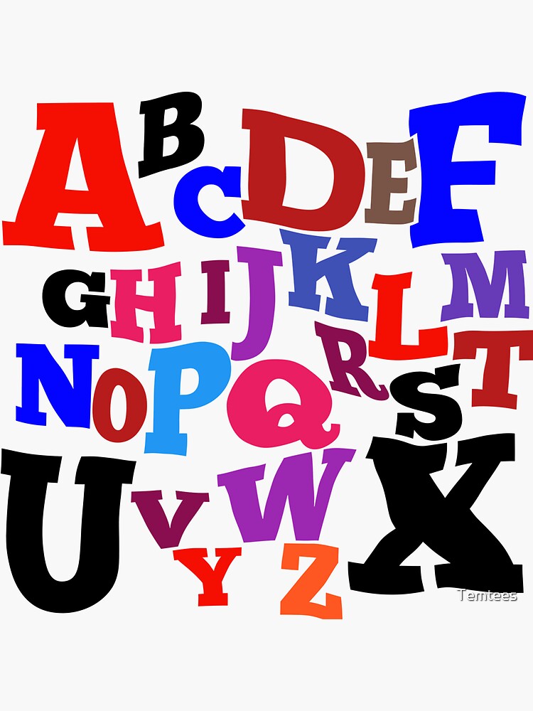 "ABCD Letters Aesthetics Designs " Sticker for Sale by Temtees | Redbubble